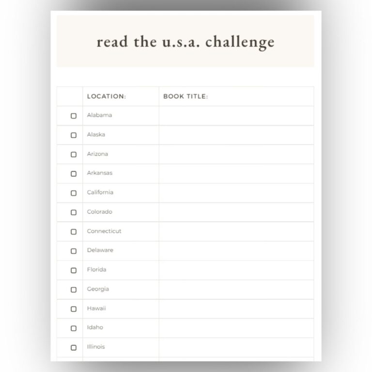 50 States Reading Challenge: Read the U.S.A. (+PDF) 2025