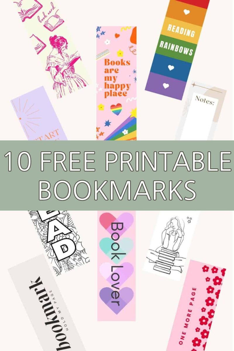 10 Cute Free Printable Bookmarks for Adults to Color and Enjoy