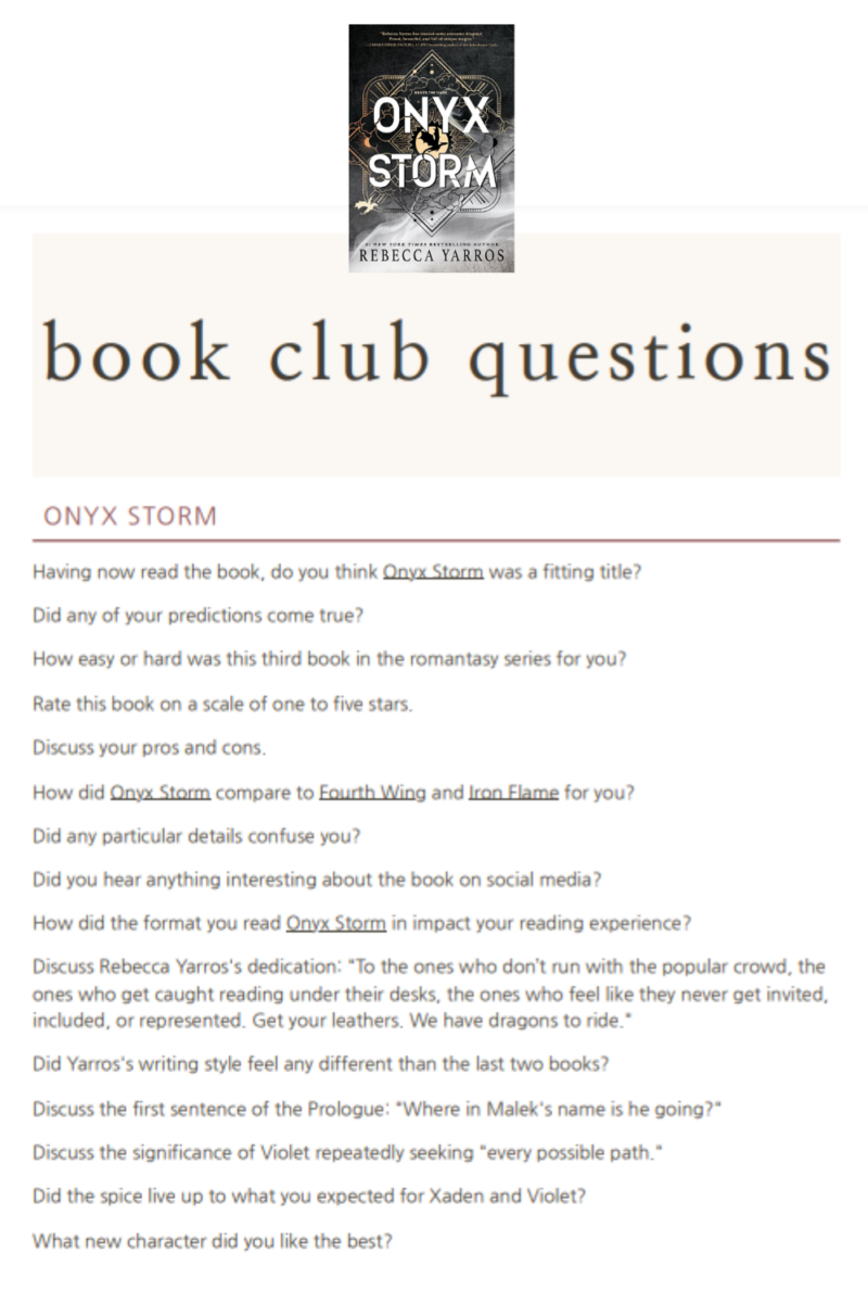 50 Onyx Storm Book Club Questions: Printable PDF & Bingo Card