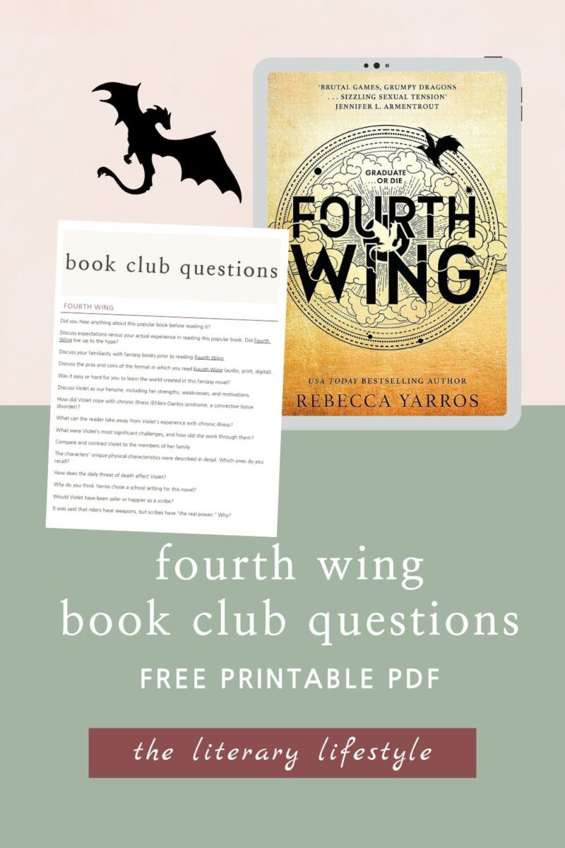 50 Fourth Wing Book Club Questions (PDF) With Food Ideas