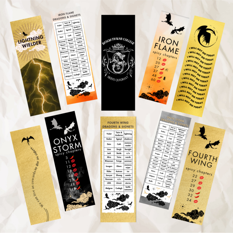 10 Free Fourth Wing Bookmarks (Printable PDF)